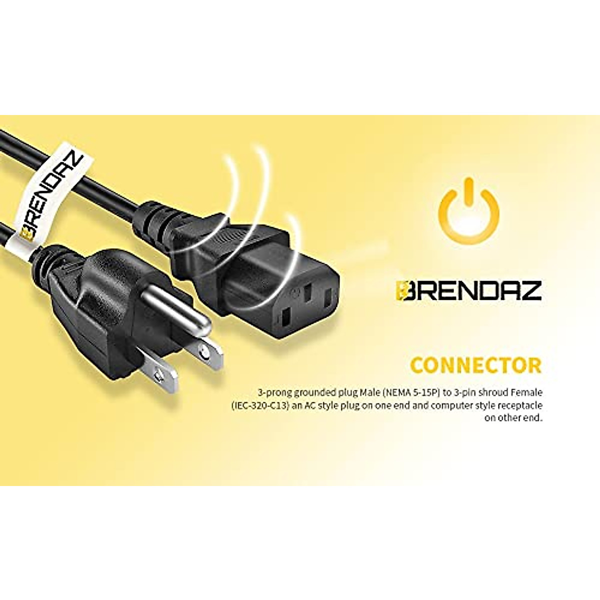 BRENDAZ Compatible Bose S1 Pro Power Cord - 3-Prong Power Connector Compatible with Bose S1 Pro Multi-Position PA Speaker System (6-Feet)