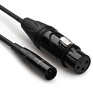 MIATIN Mini-XLR Male to XLR Female Microphone Patch Cable Mini XLR 3 Pin Pro Lapel Audio Replacement Cable 5.9Feet/1.8Meters