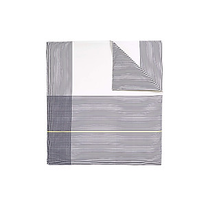Lacoste Backspin 2- Piece Reversible 100% Cotton Striped Duvet Cover & Sham Set, Twin/Twin XL, Ivory/Blue/Yellow