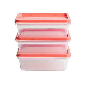 Unica Food Storage Container, with Airtight Lid, Stackable Rectangle Meal Prep Container, BPA-Free, Dishwasher, and Freezer Safe, Set of 3, 28 oz, 5.56x5.56x3.13 in