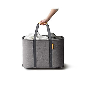 Joseph Joseph Hold-All Max Collapsible 55L Washing Laundry Basket Bag, Durable Fabric, Moisture Resistant, Grey