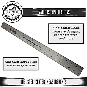 DCT Centering Ruler, 24in – Center Finding Measurer for Woodworking Rotary, Crafting, Embroidery, Guitar Luthier
