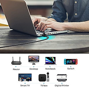 Tiktun Cat 6 Ethernet Cable 6ft, High Speed Ethernet Cord, Slim LAN Cable with RJ45, Weatherproof Flat Internet Network Patch Cord, Black