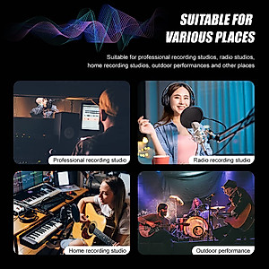 Micfuns Professional Microphone Windscreen Wind Shield Pop Filter, Acoustic Filter for 1.77 inch-2.36 inch Recording Studios Microphones, Sound-Absorbing Foam that Reduces Noise and Reflections