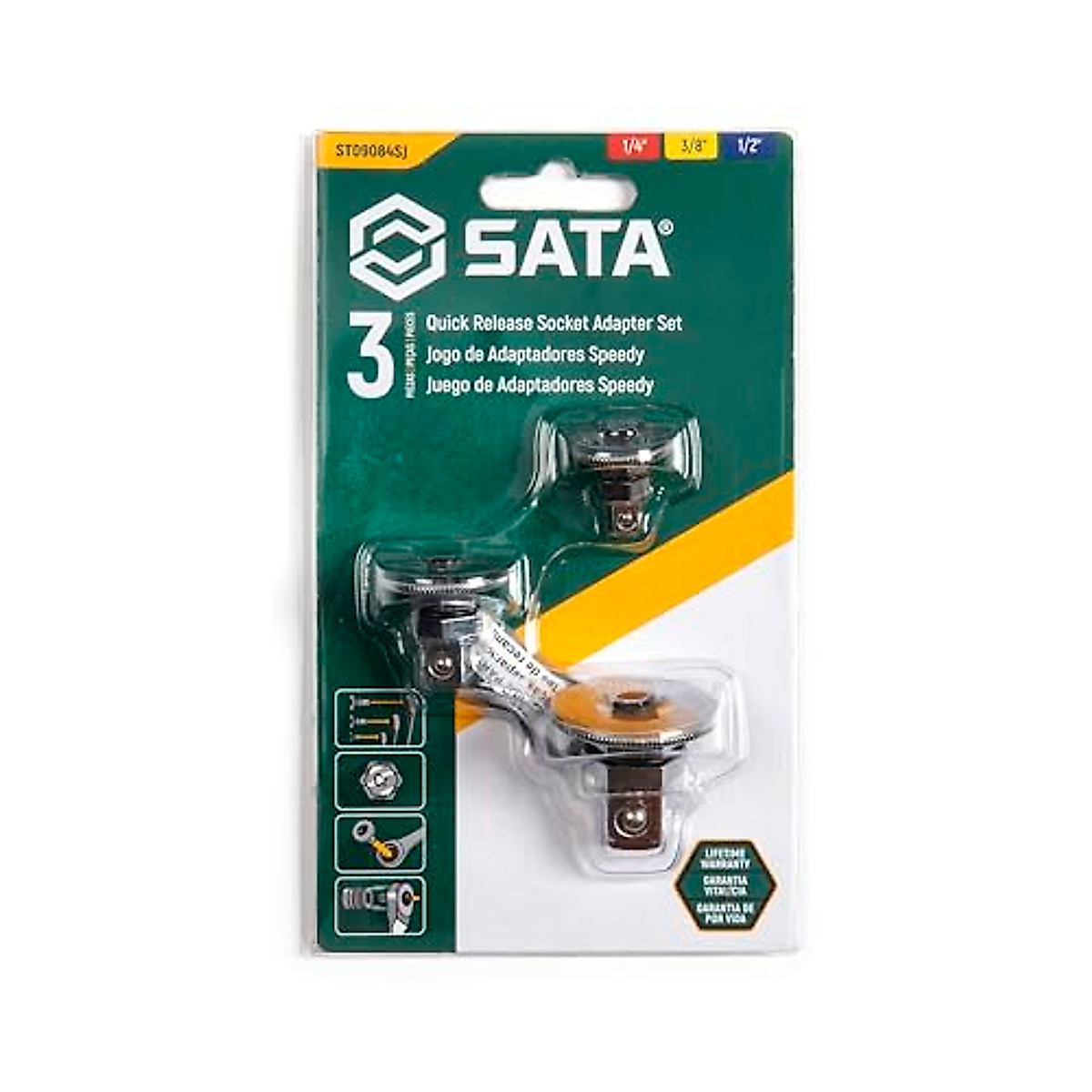 SATA 3-Piece Quick Release Socket Adapter Set - ST09084SJ