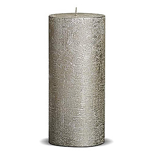 BOLSIUS Unscented Pillar Candles - Rustic Full Metallic Campagne Candle 2.75" X 7.5" - Decorative Candles Set of 3 - Clean Burning Candles for Wedding Home Decor Party Restaurant Spa- Aprox (190/68m)