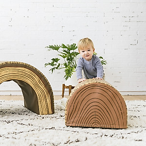 ECR4Kids SoftZone Tree Tunnel and Climber, Toddler Playset, Chocolate, 2-Piece