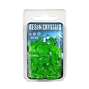 Green Stuff World GSWD-2529 Clear Resin Crystals, Green, Medium Size, 50 Pieces, Diorama Material