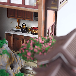 DIY Miniature Furniture Kit, Wooden Handmade Mini Ancient Town Model Building Home Craft Collection Kit, Christmas Birthday Teenagers Boys Girls Adults