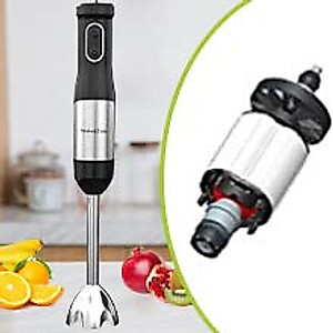 Immersion Blender 7 in 1 Hand Blender Ice Chopper 800W Heavy Duty Motor, 20 Speed and Turbo Mode Handheld Blender Stainless Steel Blade with Ice Crush Blade, Storage Bracket, 500ML Chopper, 600ML Mixing Beaker, Whisk, Milk Frother