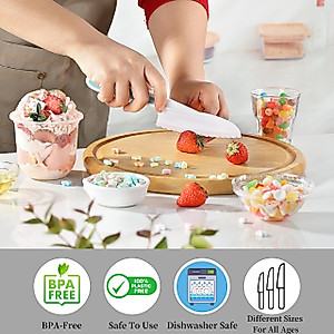 COKUMA 3PCS Toddler Knife Set, Plastic Kids Knife Set for Real Cooking, Round Tips with Serrated Edges, Perfectly Safe Kids Knife Set (Orange, Blue, Green)