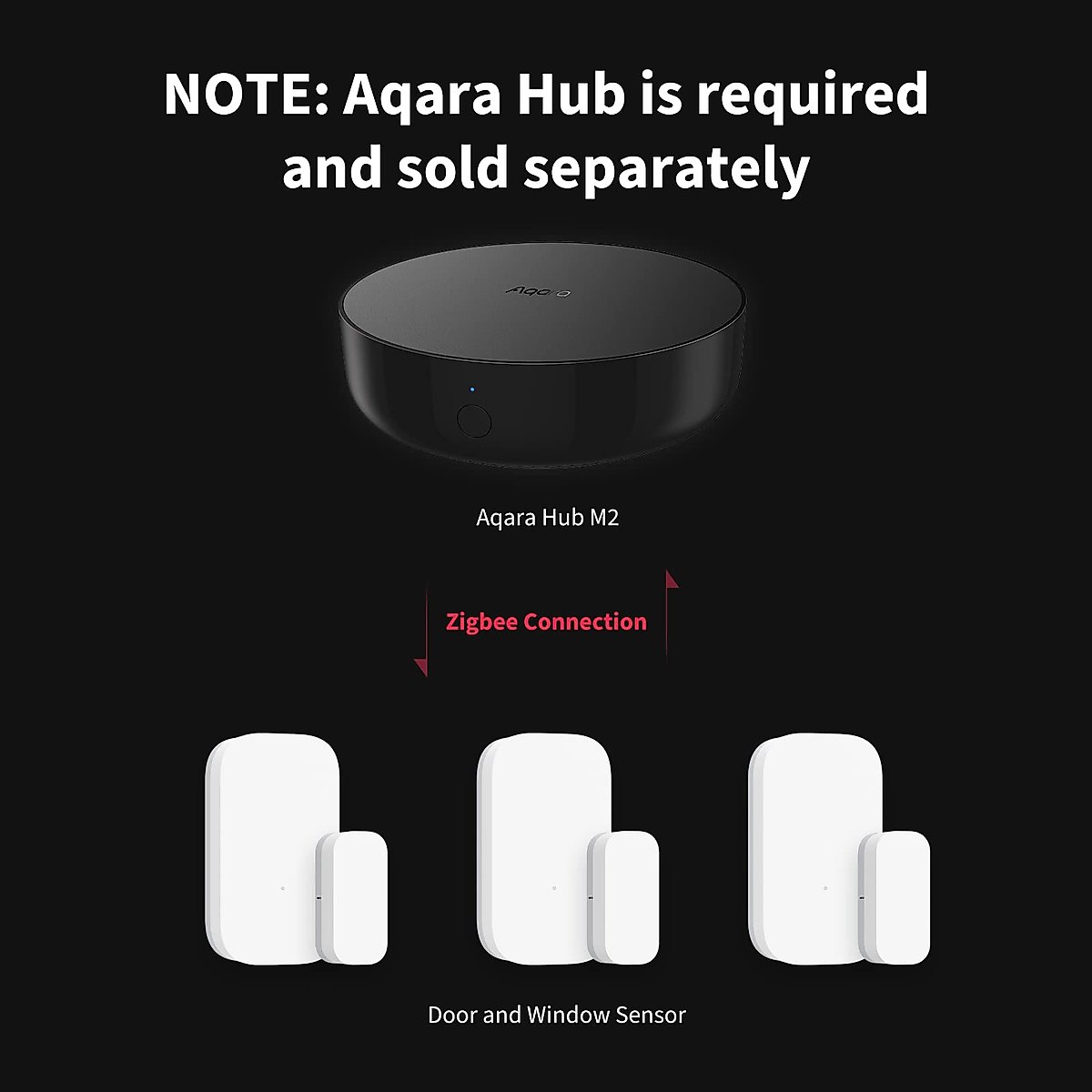 Aqara Door and Window Sensor, Requires Aqara Hub, Not Support Hubs from Other Brands, Zigbee Connection, Wireless Mini Contact Sensor, Compatible with Apple HomeKit, Alexa, Works with IFTTT (3 Pack)