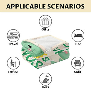 Dinosaur Blanket Gifts - 40"x50" Cute Throw Blanket for Girls - Green Soft Fuzzy Blankets for Bed, Couch & Living Room