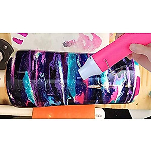 Bubble Buster Tool Paint Heat Gun for Craft Epoxy Glitter Tumbler, Blower Hot Air Heater for Embossing Stamps Resin Heatcraft Wax Art Projects (Pink)