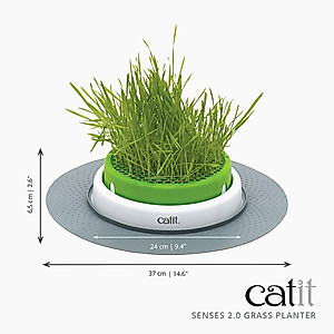 Catit Senses 2.0 Cat Grass Planter, Interactive Cat Toys