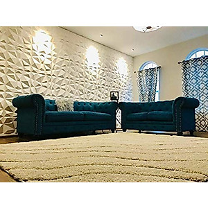 Art3d Textures 3D Wall Panels White Diamond Design Pack of 12 Tiles 32 Sq Ft (PVC)