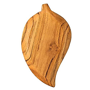 AeraVida Vintage Nature Leaf-Shaped Teak Wood Serving Platter or Bowl | Wooden Platters for Serving Food | Teak Wood Leaf Platter | Leaf-Shaped Wooden Platter