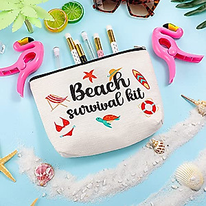 4 Pcs Towel Clips for Chairs Flamingo Parrot Beach Chair Clips for Beach Chairs,1 Pcs Beach Kit Cosmetic Bag for Women (Flamingo)