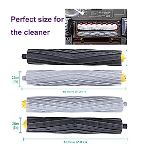PELLYDA Rubber Roller Brushes,Replacement Parts for irobot Roomba 800 & 900 Series, Roomba 800 850 860 861 866 870 880 890 900 980 985 Vacuum,Roomba Accessories 2 Sets of Debris Extractor