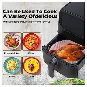 Air Fryer Silicone Liner, Non-Flammable and Non-stick Parchment Paper Replacement, Keep Air Fryer Clean, Fits 3QT - 5 QT… (Pink)