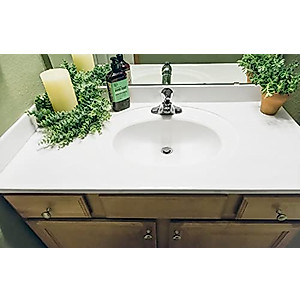 Design House 550905 Universal Cultured Marble Side Splash 21.5 inch, Solid White