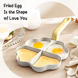 Caannasweis 4-Cup Nonstick Egg Frying Pan, Healthy Granite Omelette Pan Egg Cooker Pan Egg Skillet for Breakfast, Pancake, Plett pan, Crepe Pan