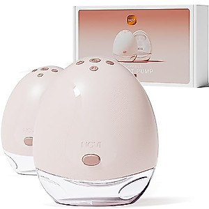 NCVI Hands Free Breast Pump, Double Wearable Breast Pump, Electric Breast Pump with 4 Modes & 9 Levels, Low Noise and Large Battery, 21/24/28mm, 2 Pack