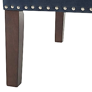 Safavieh Home Collection Zoey Navy Blue and Espresso Velvet Settee