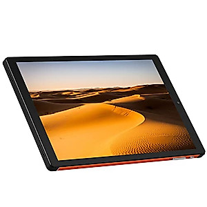PUSOKEI Android 10.0 Tablet PC,10in IPS HD Display,6GB RAM 256GB ROM,5MP 8MP Dual Camera,MTK6753 Octa Core CPU,Dual Band WiFi,Bluetooth,7000mAh,US Plug(Orange)