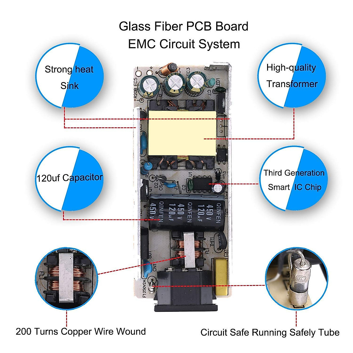 24V 3A Power Supply - COOLM AC to DC 24V 72W Power Adapter Charger AC 100V - 240V Transformer with 5.5mm x 2.5mm DC Output Jack 24V 2.5A 2.7A for LED Strip Light LED Driver CCTV Security System