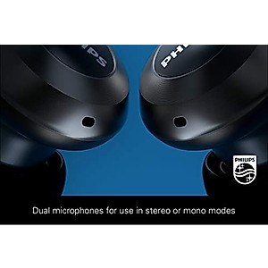Philips T8505 True Wireless Earbuds, Hybrid Active Noise Canceling (ANC), Bluetooth 5.0 Voice Assistant, IPX4 Splash Resistant, App Control, USB-Charging, Wireless Charging case Included (TAT8505BK)