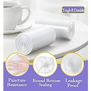 3 Gallon 180pcs Small Clear Trash Bags(Fit 2.6-3.2 Gal)Plastic Strong Clear Garbage Bags,Bathroom Trash Can Bin Liners,Waste Basket Liner,Fit 10-13 Liter, 2 Gallon,2.5-2.6 Gallon,3.2Gallon(3-Clear180)