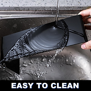 4 Set Acrylic Display Risers Medium and Large Display Stand Shelf Acrylic Risers for Display Cupcake Acrylic Riser Showcase Figure Jewelry Collectibles Stands Desktop Shelf for Organize (Black)