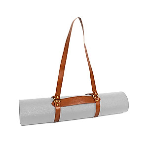 Open Road Goods Vegan Leather Yoga Mat Carrier Sling/Adjustable Blanket Strap/Faux Leather Bedroll Straps
