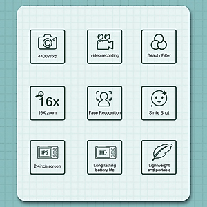 Compact Digital Camera, HD 1080P Type C Charging 44M Digital Camera for Photo for Travel (Pink)