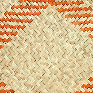 MAYANSHUL Mexican handbag Palm Leaf for Women | Handcrafted by Mexican Artisan | Summer Beach Tote Bag |100% Ecological | Beige and Orange color | Lightweight