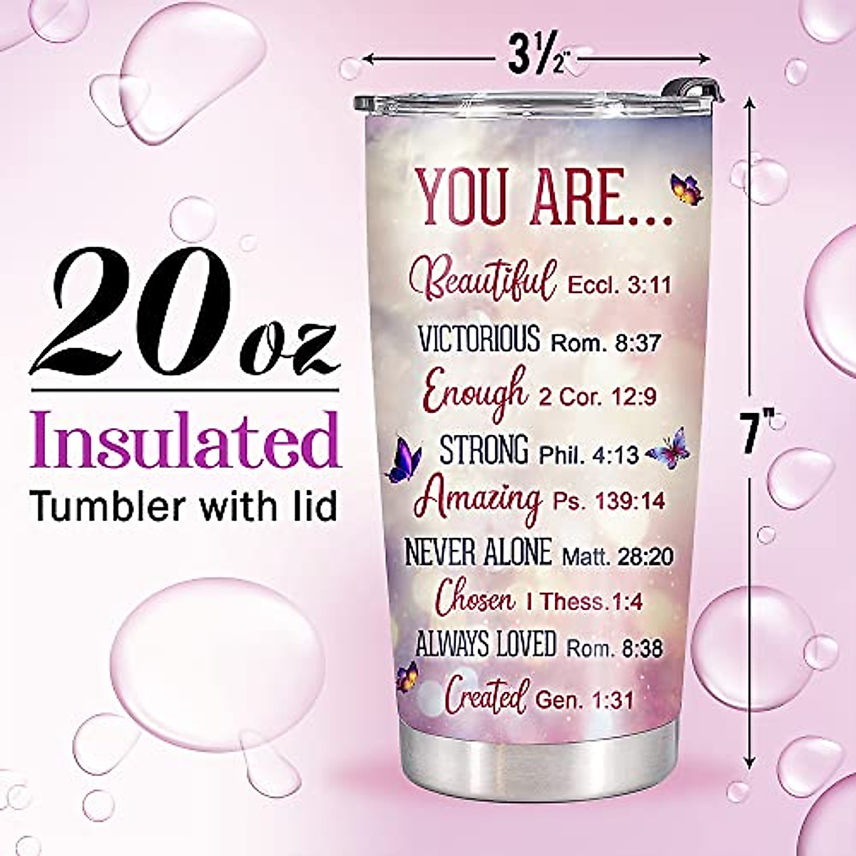 Birthday Gifts for Women - Christian Gifts for Women - Spiritual Gifts For Women - Inspirational Gifts For Women - Religious - Unique Gifts for Women - Valentines Day Gifts for Women, Mom Tumbler 20OZ
