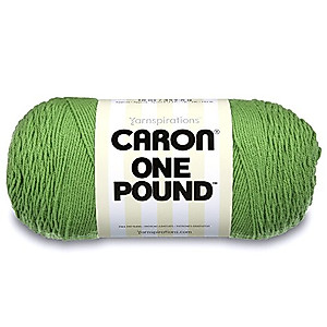 Caron One Pound Solids Yarn, 16oz, Gauge 4 Medium, 100% Acrylic - Grass Green- For Crochet, Knitting & Crafting ( 1 Piece )