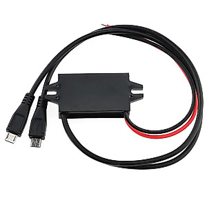 E-outstanding DC Converter Module 12V to 5V 3A Regulator Step Down Car Power Converter with Double Micro-USB Cable DC to DC Buck Converter