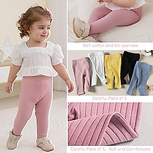 U.nikaka Unisex Baby 12-18 Months 5-Pack Pants in Grey White Black Orange and Pink