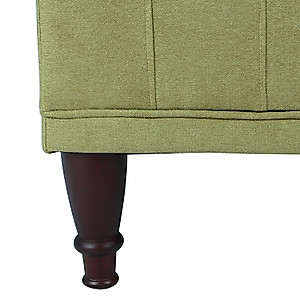 Homebeez Home Decor Ottoman,41.9 Inch Tufted Storage Bench Rectangular Footrest Stool for Entryway, Living Room and Bedroom, Green