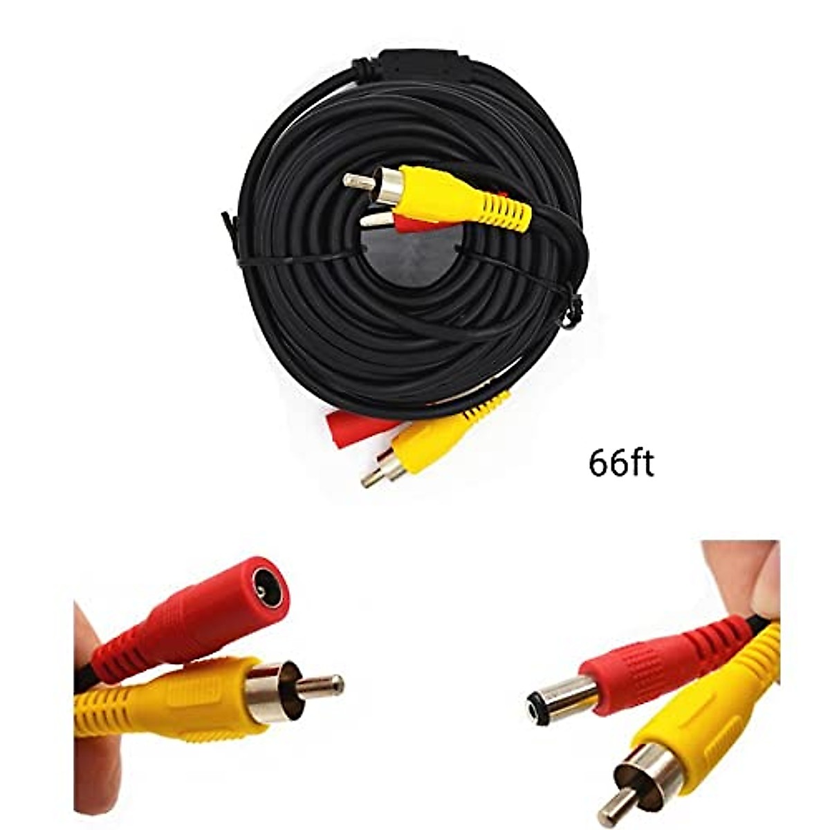 Backup Camera 50ft DC 12V Power Audio Video AV Extension Cable for Cars/ Tuck / Bus / Trailer Reverse Parking System