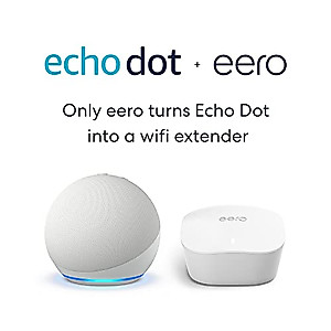 Echo Dot (5th Gen) Glacier White with eero Mesh Wifi Router