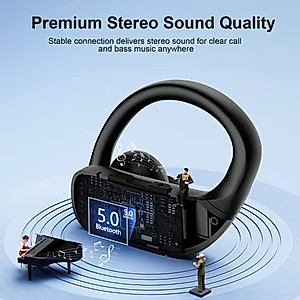 occiam Bluetooth Headphones True Wireless Earbuds 48H Playback LED Power Display Earphones with 600mAh Charging Case IPX5 Waterproof in-Ear Earbuds with Mic for TV Smart Phone Computer Laptop Sports