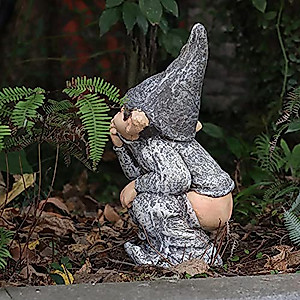 Pooping Garden Gnome Statue,Naughty Funny Outdoor Statue Resin Elf Garden Figures Figurines Lawn Decor,Dwarf Garden Sculptures and Statues Miniature Mold for Yard Art-Urinating dwarfs 5x7x13cm(2x2.7x5