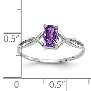 IceCarats 14K White Gold Purple Amethyst February Birthstone Ring size 7