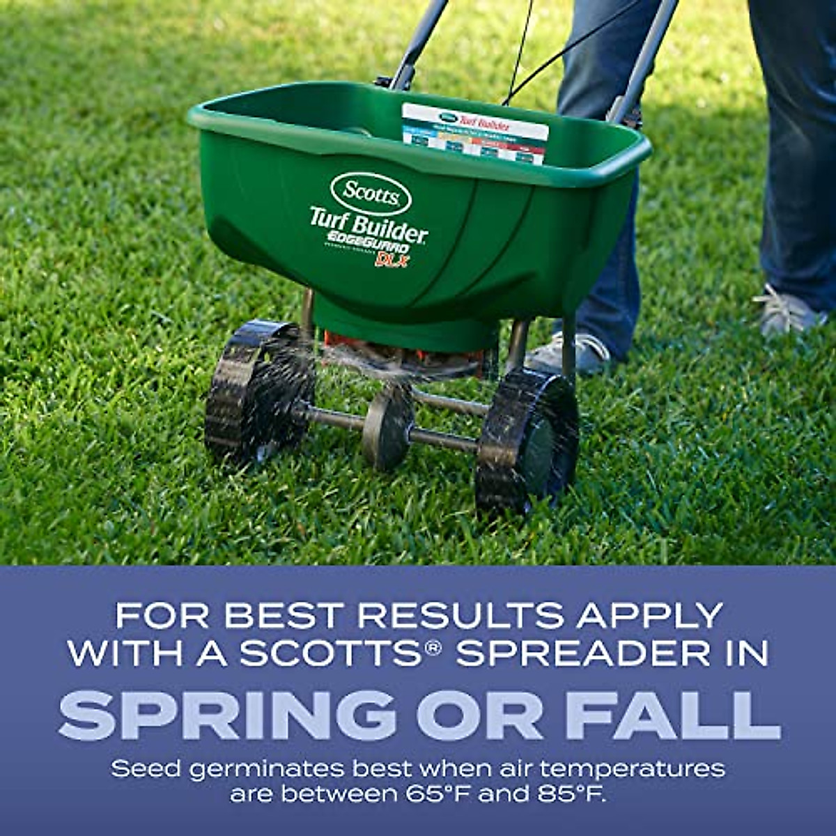 Scotts Turf Builder Grass Seed Heat-Tolerant Blue Mix for Tall Fescue Lawns with Fertilizer and Soil Improver, 2.4 lbs.