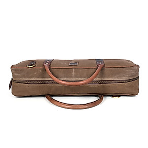 Aaron Leather Goods Canvas Leather Chef Knife Bag with Adjustable/Detachable Shoulder Strap (Seaweed, Canvas)