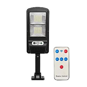 UCGG Solar Street Light, 1 Pack Solar Outdoor Light IP67 Waterproof Safety Flood LED Light with 3 Lighting Modes Remote Control for Yard Street Garden Walkway Pathway, Black (YKBideng-1p)