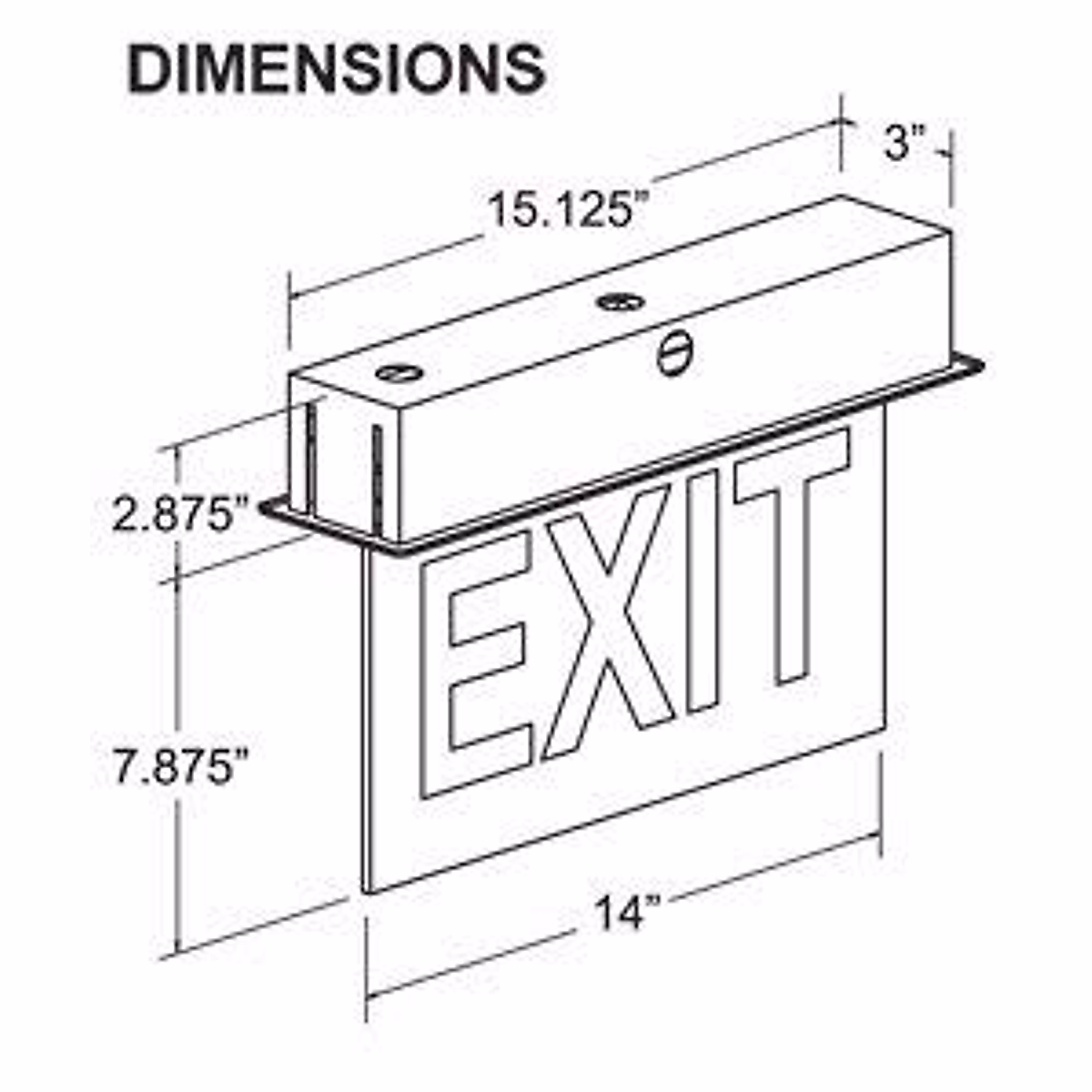 Recessed Green Edge Lit Exit Sign - Double Sided